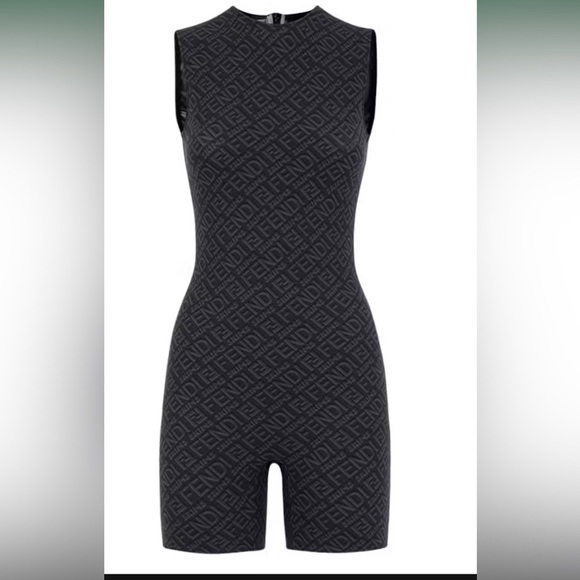 SKIMS | Pants & Jumpsuits | Nwt Fendi X Skims Black Sleeveless Romper ...